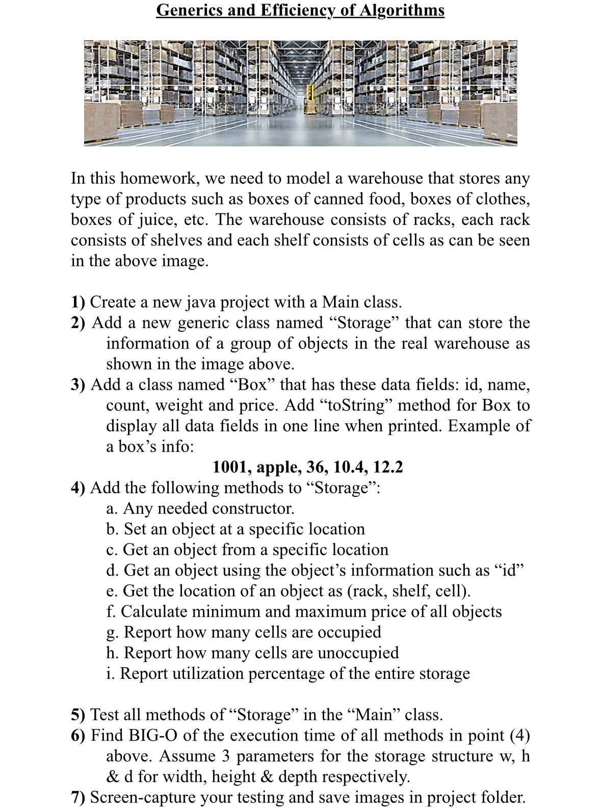 Solved this homework, we need to model a warehouse that | Chegg.com