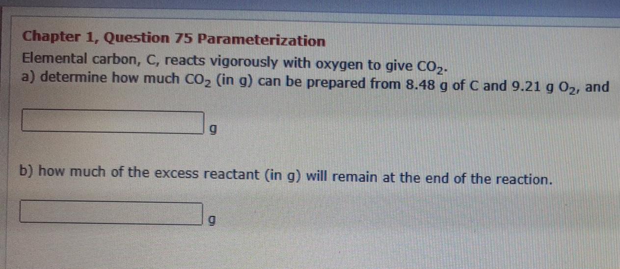 Solved Chapter 1, Question 75 Parameterization Elemental | Chegg.com