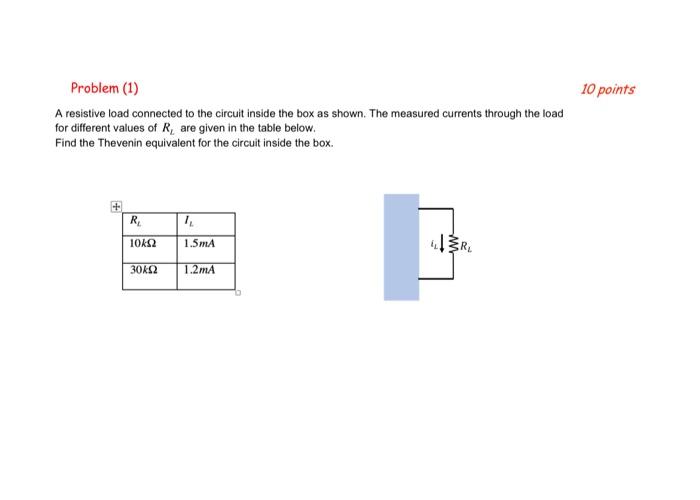 Solved A resistive load connected to the circuit inside the | Chegg.com