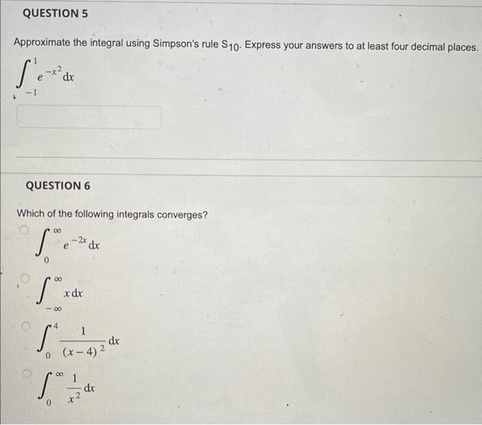Solved Approximate the integral using Simpson's rule S10. | Chegg.com