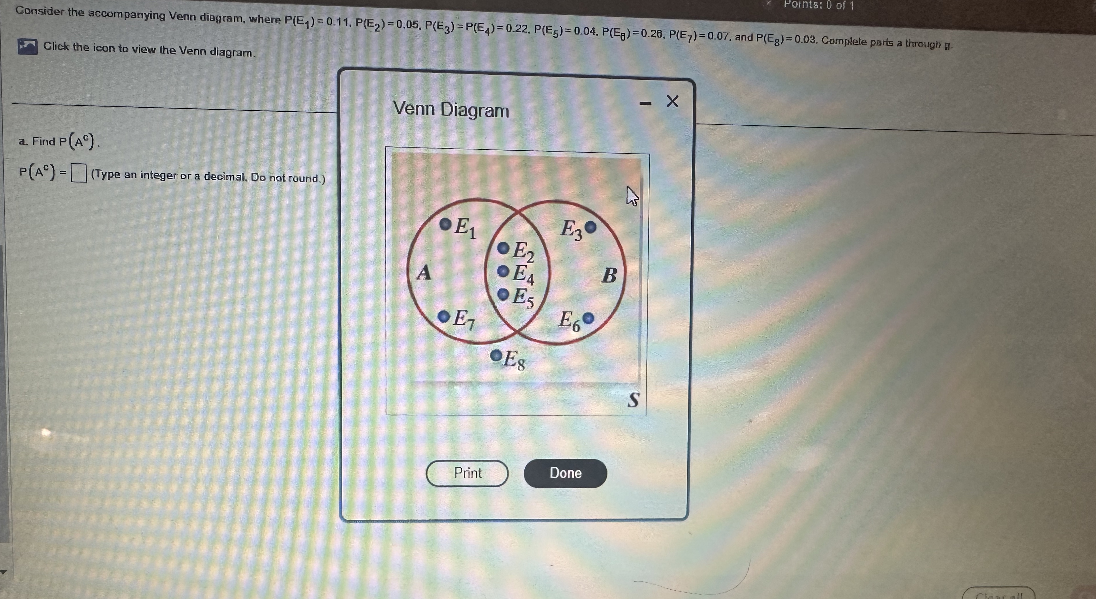 Solved Consider the accompanying Venn diagram, where | Chegg.com