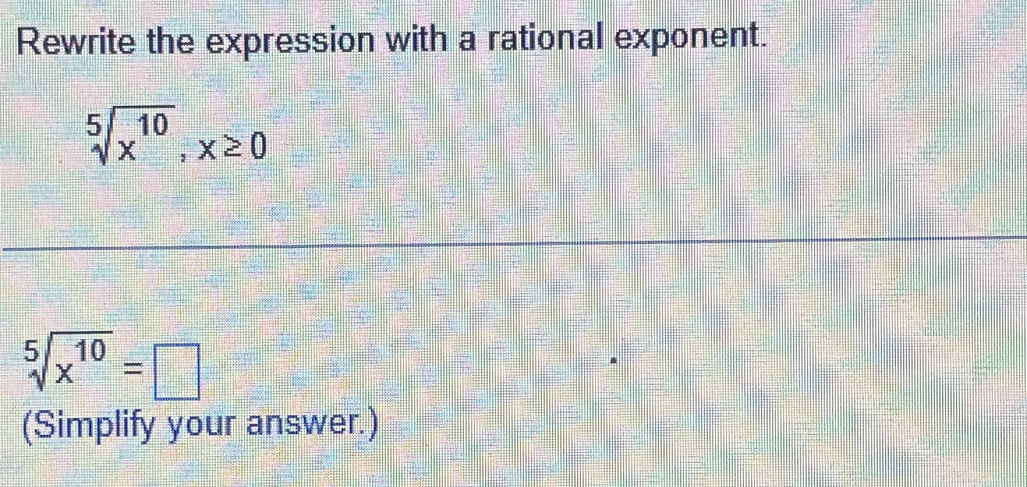 Solved Rewrite the expression with a rational | Chegg.com