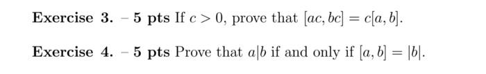 Solved Exercise 3. - 5 pts If c>0, prove that | Chegg.com