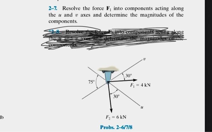 Solved 2–7. Resolve the force F, into components acting | Chegg.com