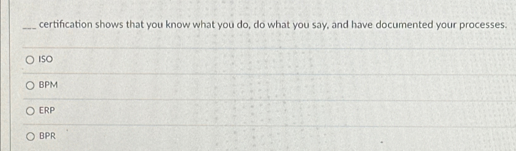 Solved certification shows that you know what you do, ﻿do | Chegg.com