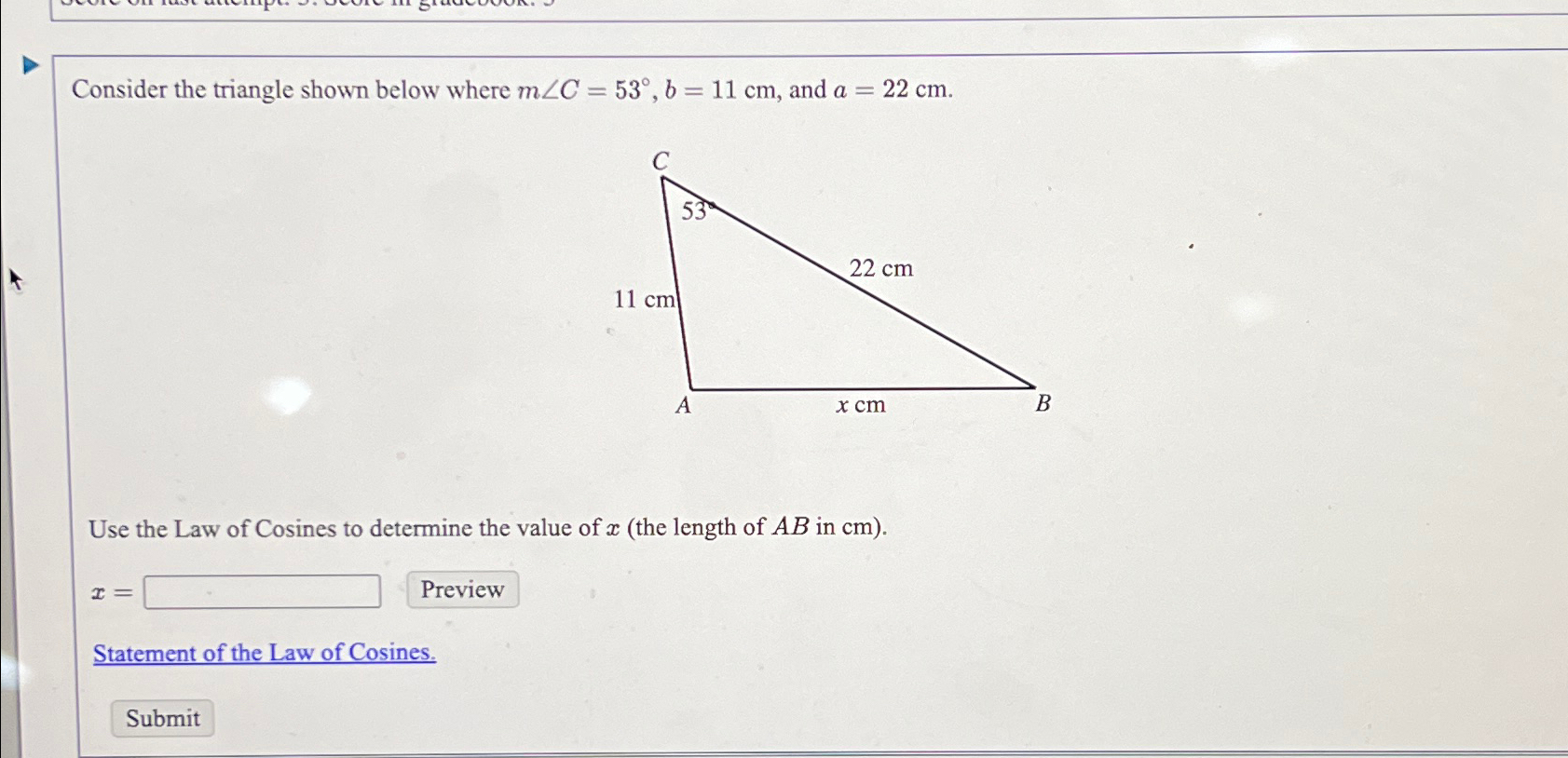 Solved Consider the triangle shown below where | Chegg.com