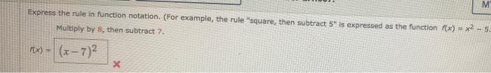 Solved express the rule in function notation. ( for example, | Chegg.com