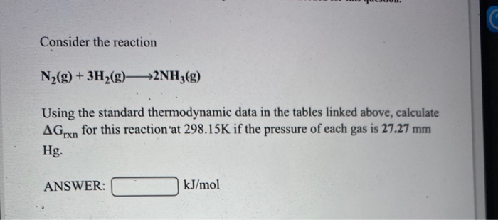 Solved Consider the reaction H2(g) + Cl2(g)—2HCl(g) Use the | Chegg.com