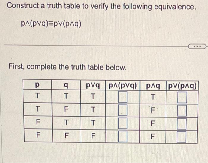Solved Construct a truth table to verify the following | Chegg.com