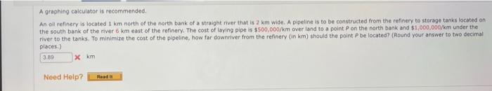 Solved A graphing calculator is recommended. An oil refinery | Chegg.com