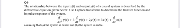 Solved Please ASAP Q6-The relationship between the input | Chegg.com