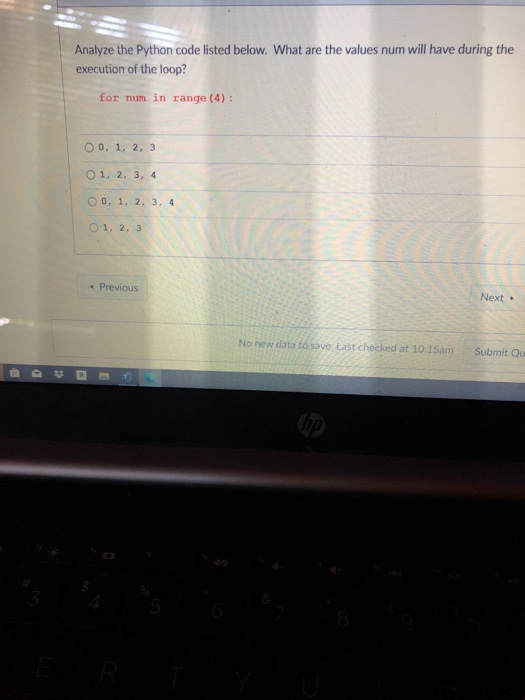 Solved Analyze the Python code listed below. What are the | Chegg.com