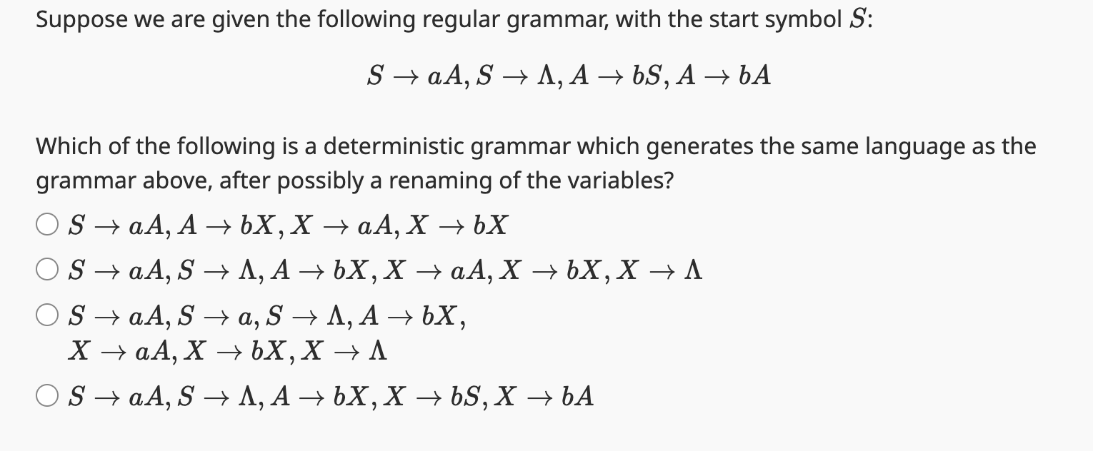 Solved Suppose we are given the following regular grammar, | Chegg.com