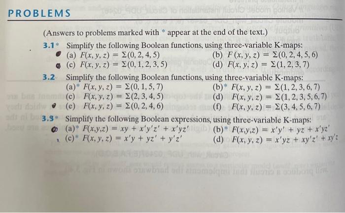 Solved (Answers to problems marked with * appear at the end | Chegg.com