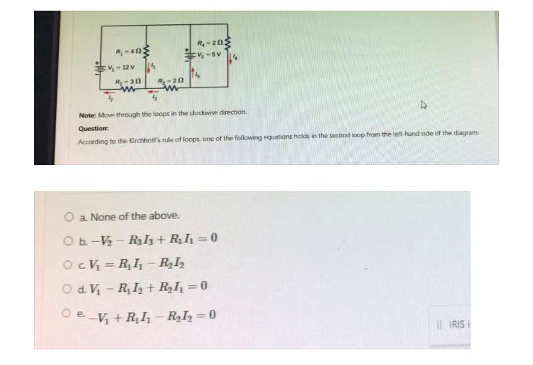 Solved 17ote: Move through the loops in the dockwise | Chegg.com