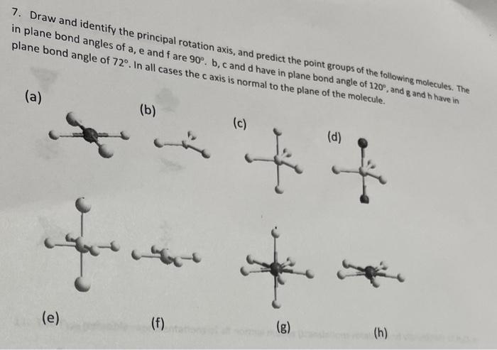 Solved 7. Draw and identify the principal rotation axis, and | Chegg.com