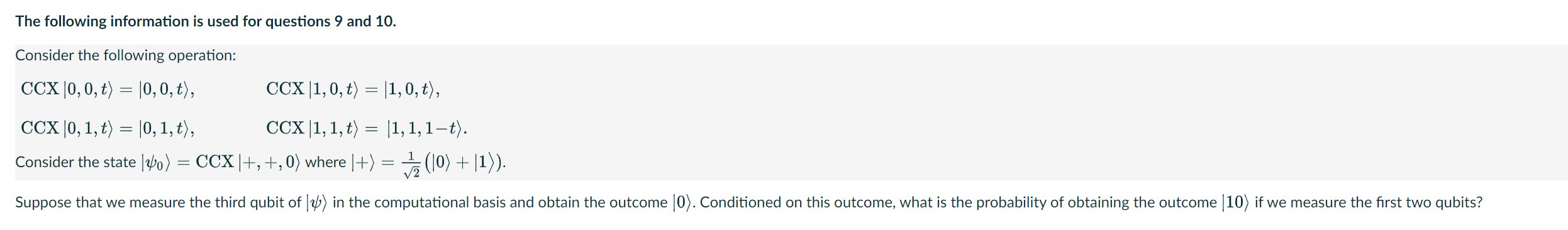 Solved The following information is used for questions 9 | Chegg.com