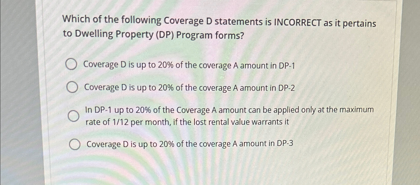 Solved Which of the following Coverage D statements is | Chegg.com