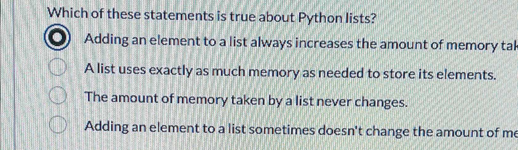 Solved Which of these statements is true about Python | Chegg.com