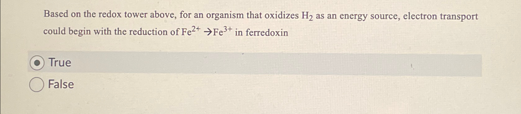 Solved Based on the redox tower above, for an organism that | Chegg.com
