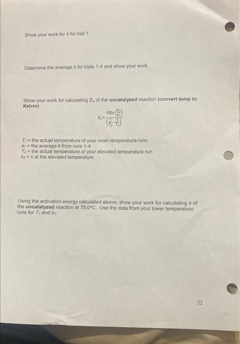 Solved Lab 4 Rate Laws Use Of Initial Rate Method To