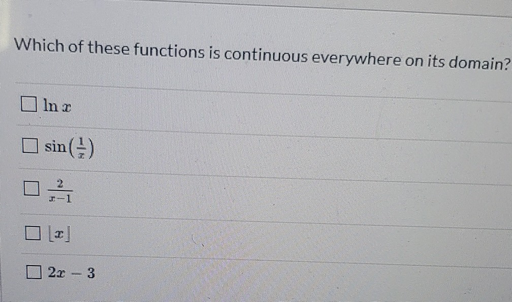 Solved Which of these functions is continuous everywhere on | Chegg.com