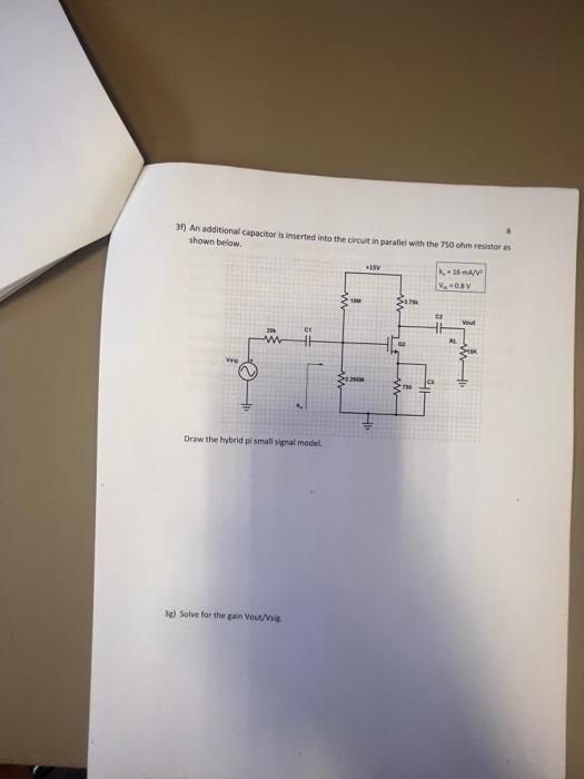 Problem 3. Common Source Amplifier (45 pts) 3a) The | Chegg.com