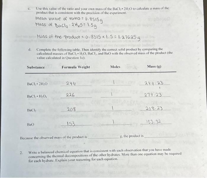 Solved d. Complete the following table. Then identify the | Chegg.com