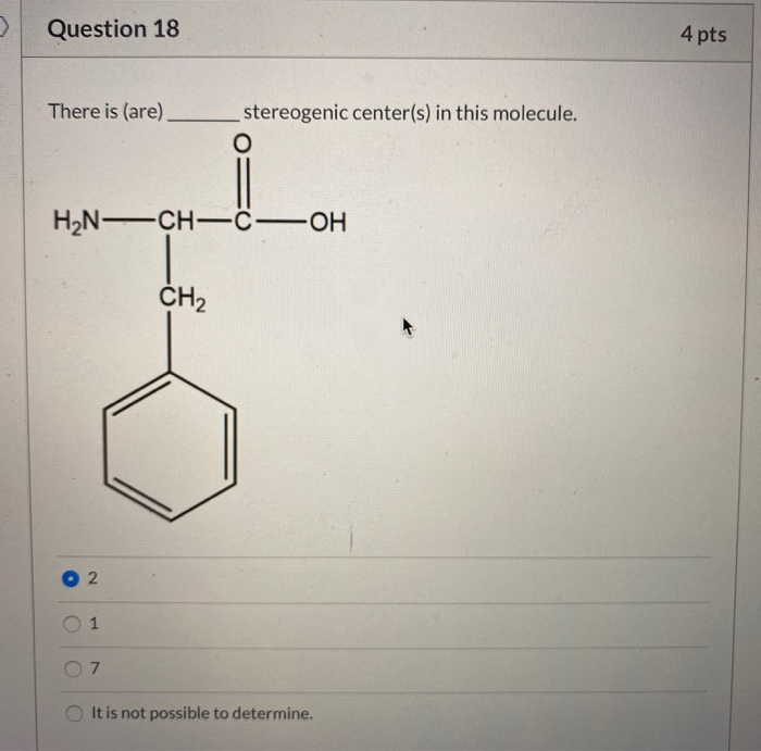 Solved Question 18 4 pts There is (are) stereogenic | Chegg.com