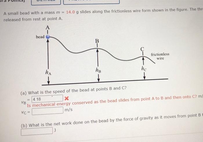 Solved 14.0 g slides along the frictionless wire form shown | Chegg.com
