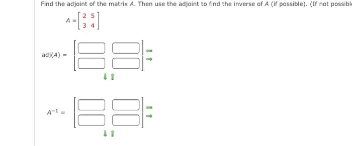 Solved Find the adjoint of the matrix A. Then use the | Chegg.com