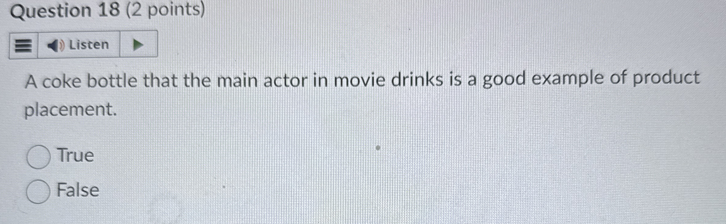 Solved Question 18 (2 ﻿points)A coke bottle that the main | Chegg.com