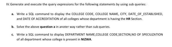 Solved Using Oracle SQL Developer, execute the SQL | Chegg.com