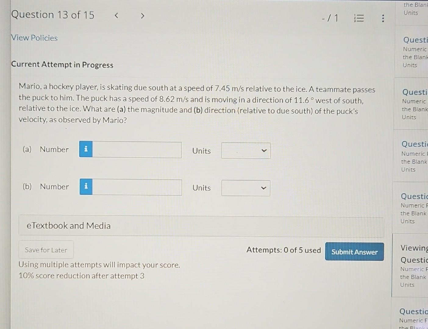 Solved /iew Policies Current Attempt in Progress Quest | Chegg.com