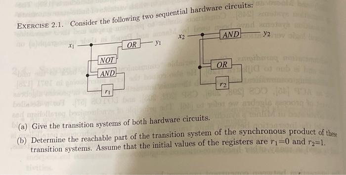 Solved EXERCISE 2.1. Consider the following two sequential | Chegg.com