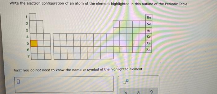 Solved Write the electron configuration of an atom of the | Chegg.com