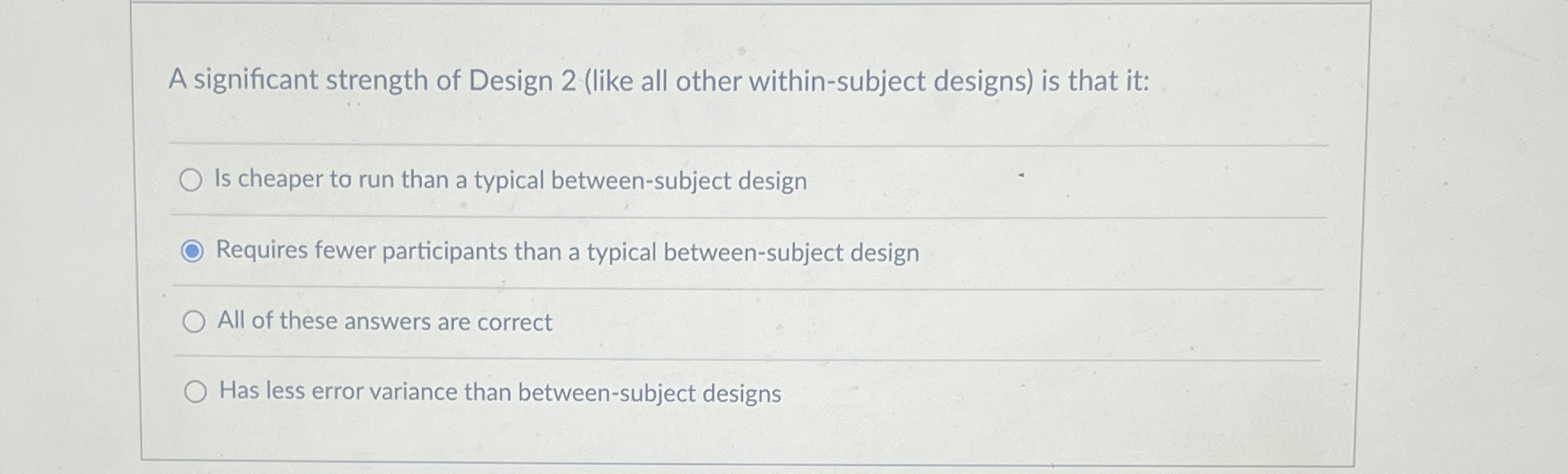 Solved A significant strength of Design 2 (like all other | Chegg.com