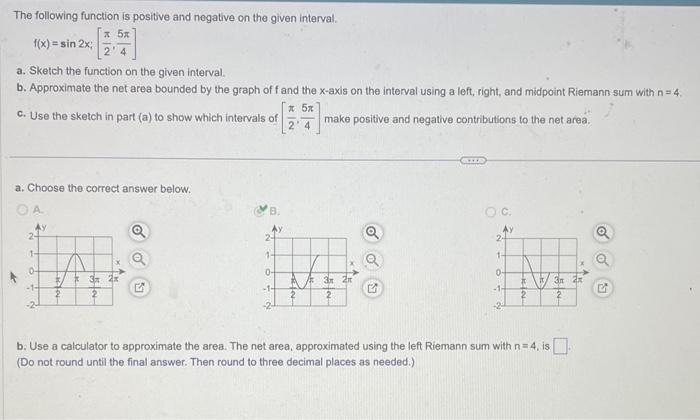 Solved The following function is positive and negative on | Chegg.com