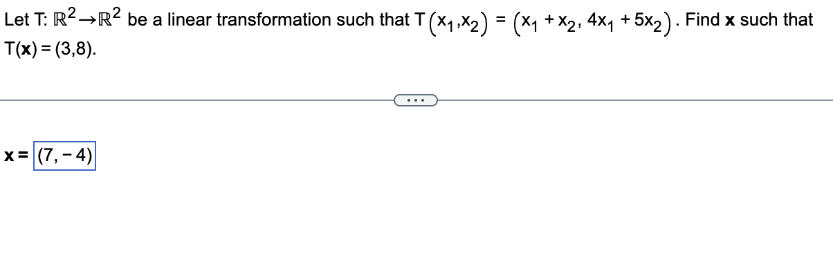 Solved Let T:R2→R2 ﻿be a linear transformation such that | Chegg.com