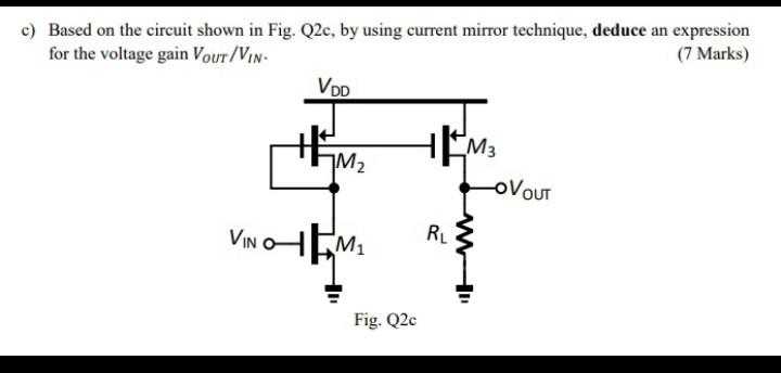 Solved c) Based on the circuit shown in Fig. Q2c, by using | Chegg.com