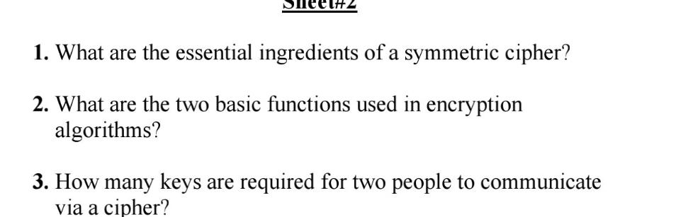Solved What are the essential ingredients of a symmetric | Chegg.com