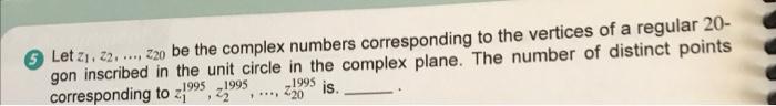 Solved Let z1,z2,…,z20 be the complex numbers corresponding | Chegg.com