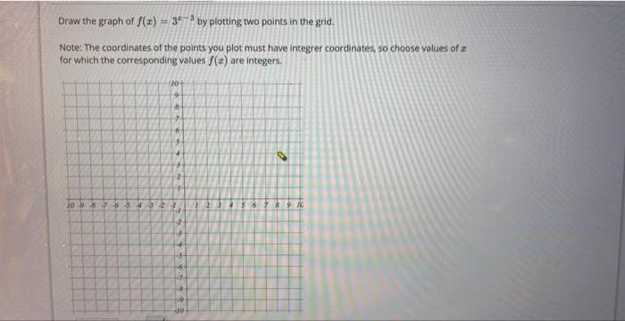 Solved Draw the graph of f(x)=3x−3 by plotting two points in | Chegg.com