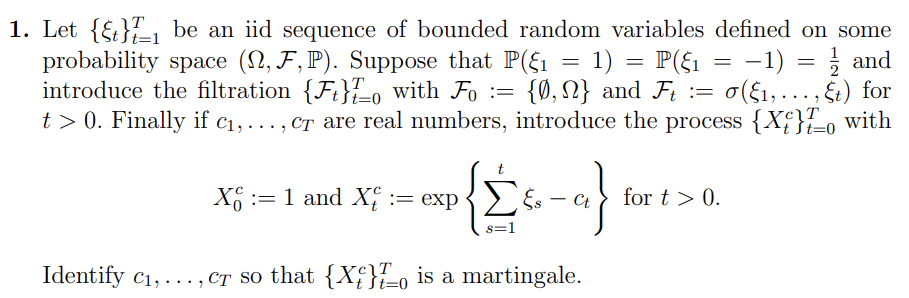 Solved Let {ξt}t=1T ﻿be an iid sequence of bounded random | Chegg.com