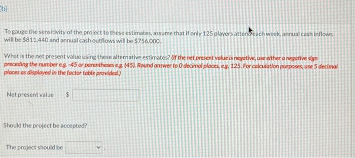 Solved Calculate the net present value of the project. (If | Chegg.com