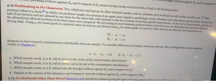 Solved 4.72 Multitasking in the Classroom "Yes, cellphones | Chegg.com