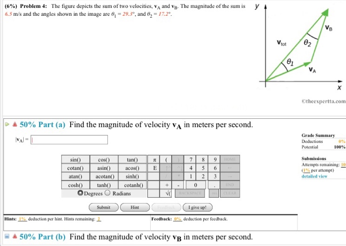 Solved: Y (6%) Problem 4: The Figure Depicts The Sum Of Tw... | Chegg.com
