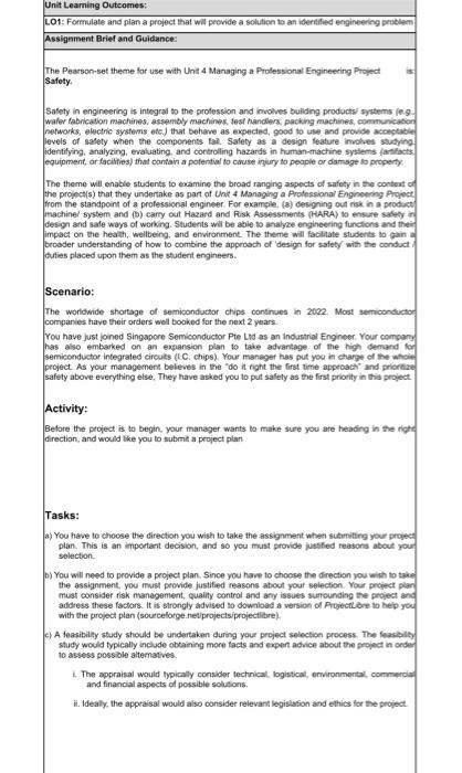 Solved Unit Learning Outcomes: LO1: Formulate and plan a | Chegg.com