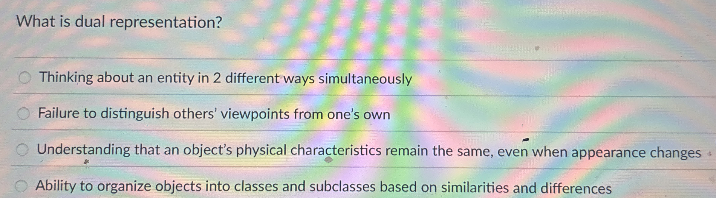 Solved What is dual representation?Thinking about an entity | Chegg.com