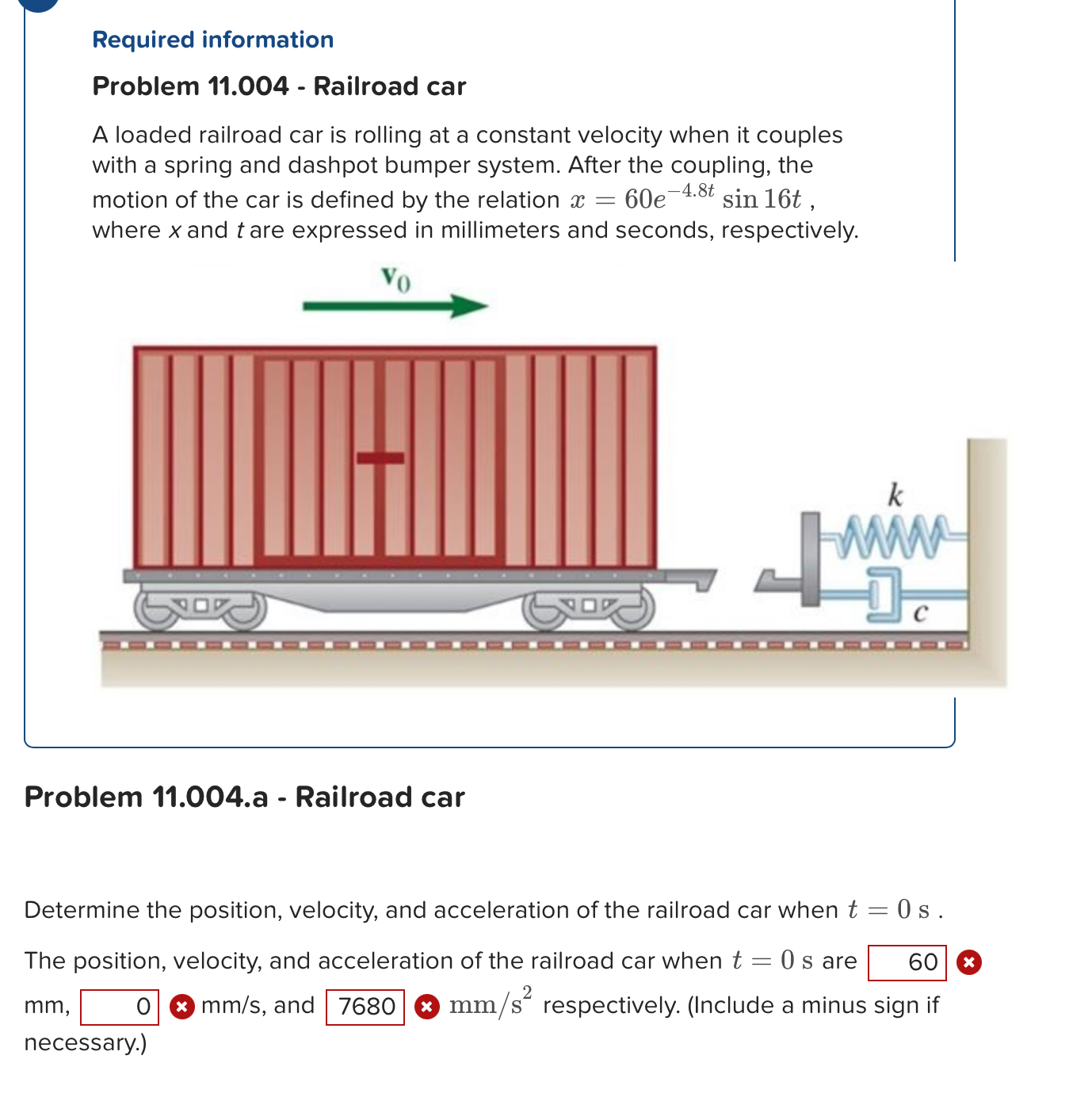 Solved Required informationProblem 11.004 - ﻿Railroad carA | Chegg.com